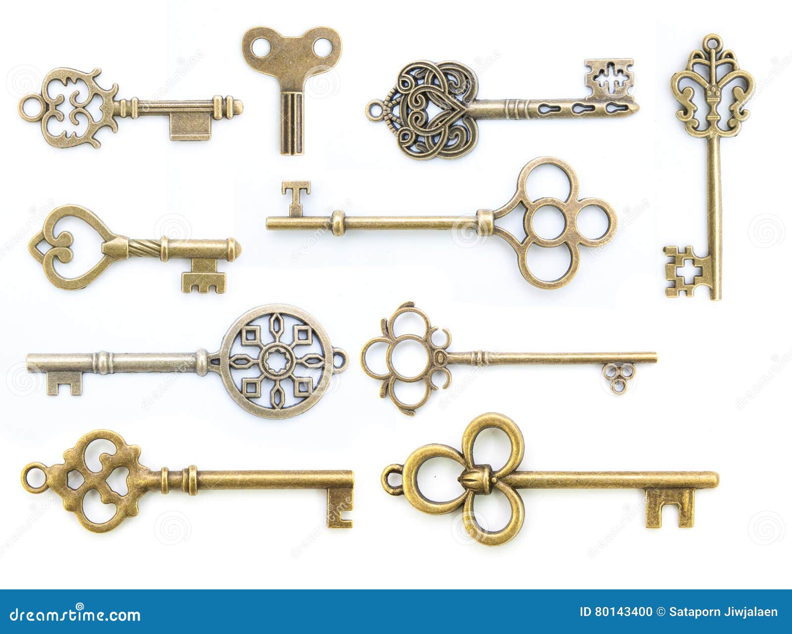 Collection of Old Key Isolated Stock Photo - Image of protect ...