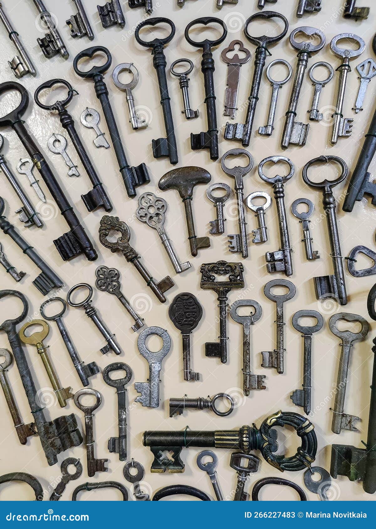 Collection of Old Keys of Different Shapes and Sizes. Background Stock ...