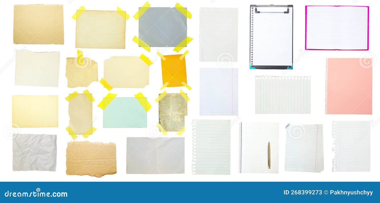 Collection of Old Note Paper Stock Image - Image of notepaper, list ...