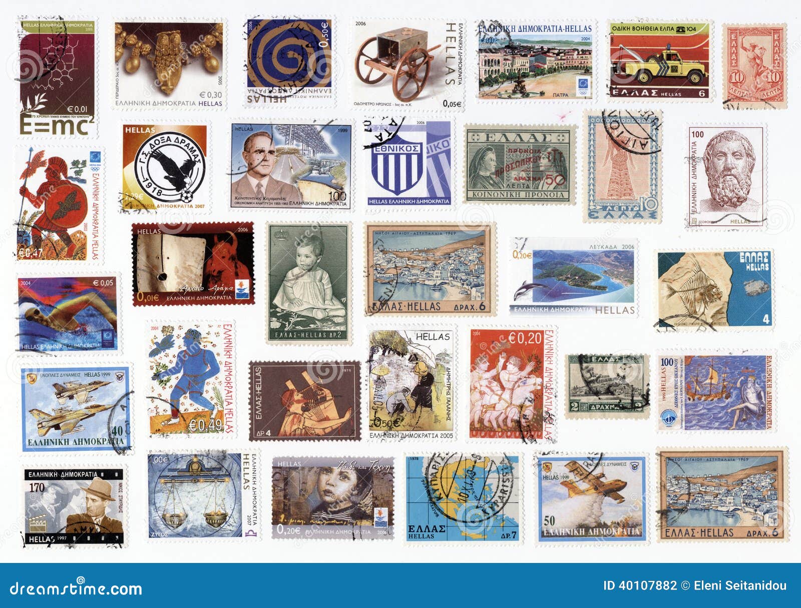 Collection of Old Postage Stamps of Greece. Editorial Photography ...