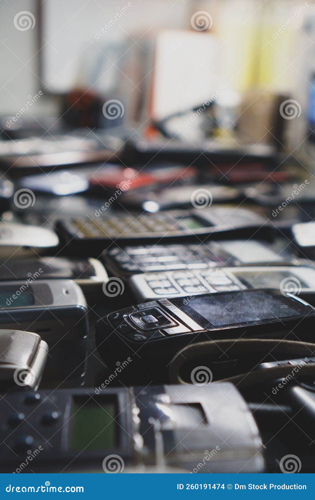 Retro mobile telephones stock photo. Image of invention - 260191474