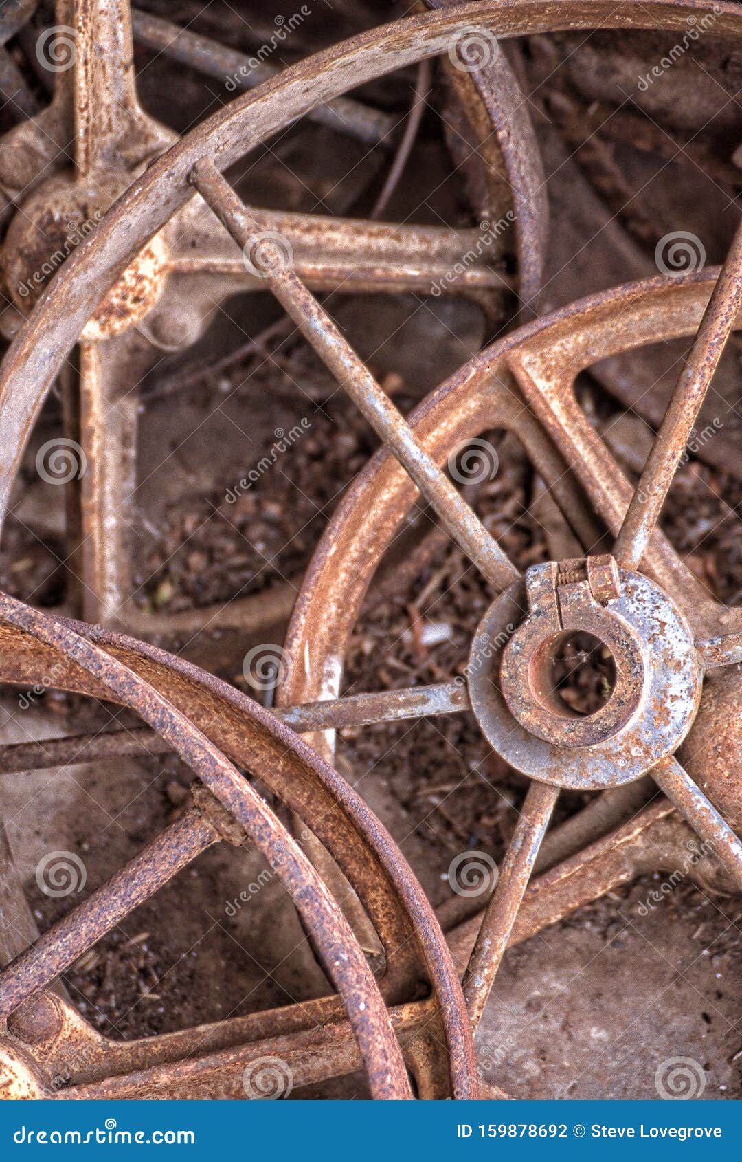 Collection of Old Rusted Wheels Stock Photo - Image of circular, rusted ...