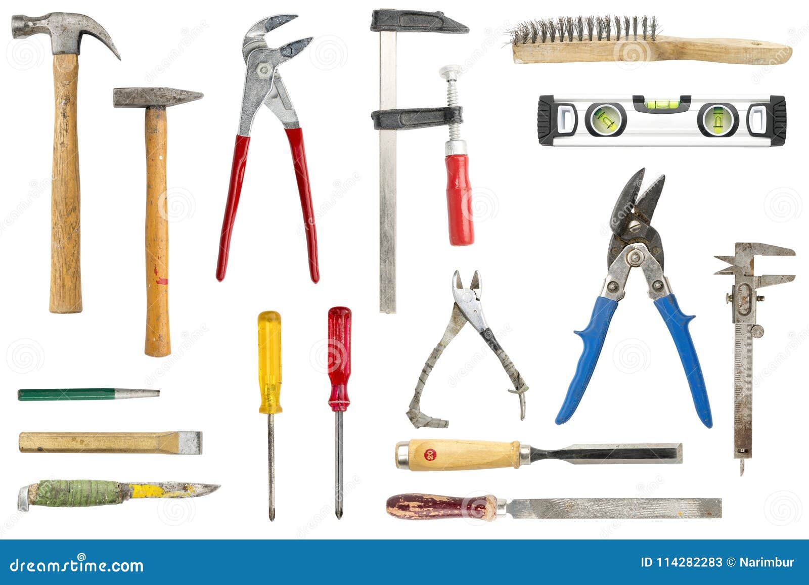 Collection of old tools stock image. Image of isolated - 114282283
