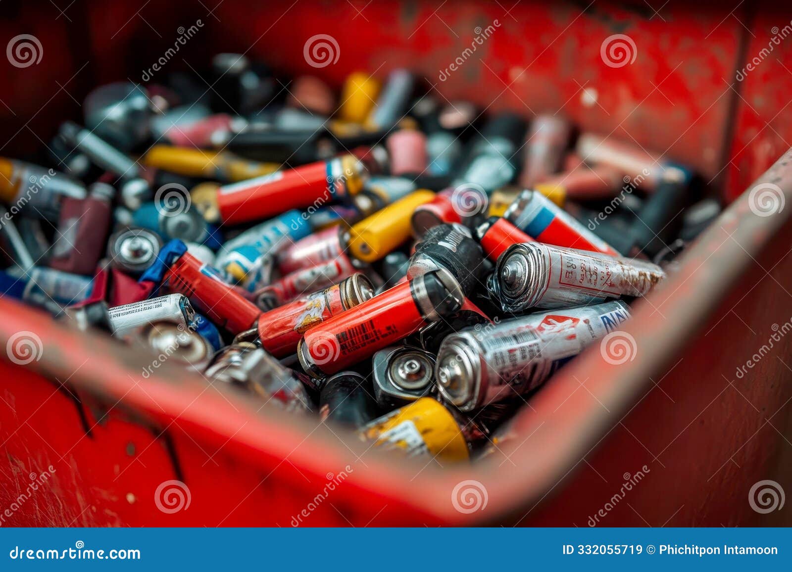 Collection of Old Used Batteries of Different Sizes about Electric ...