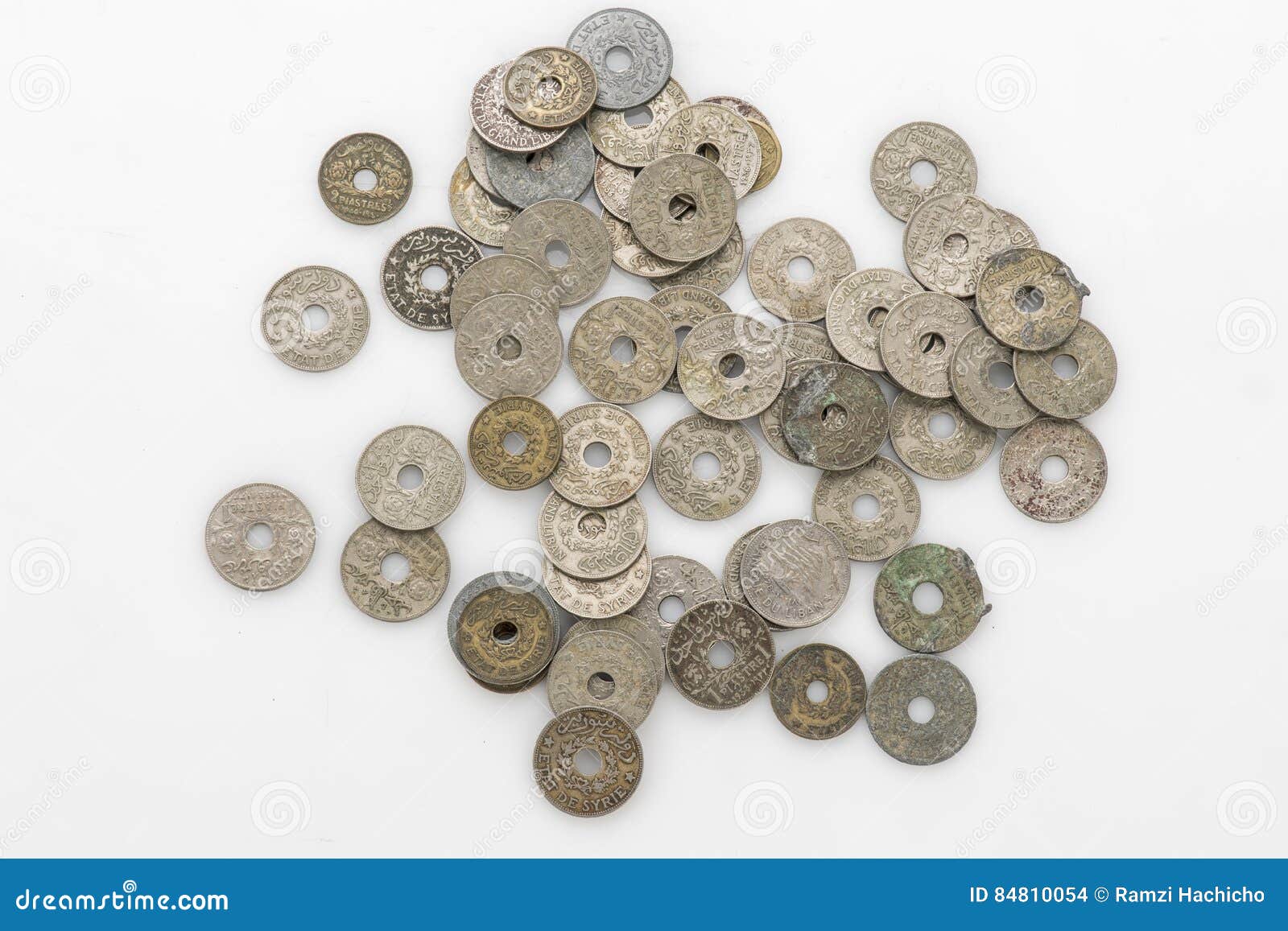 Collection of Old Vintage Coins Isolated on White Stock Photo - Image ...