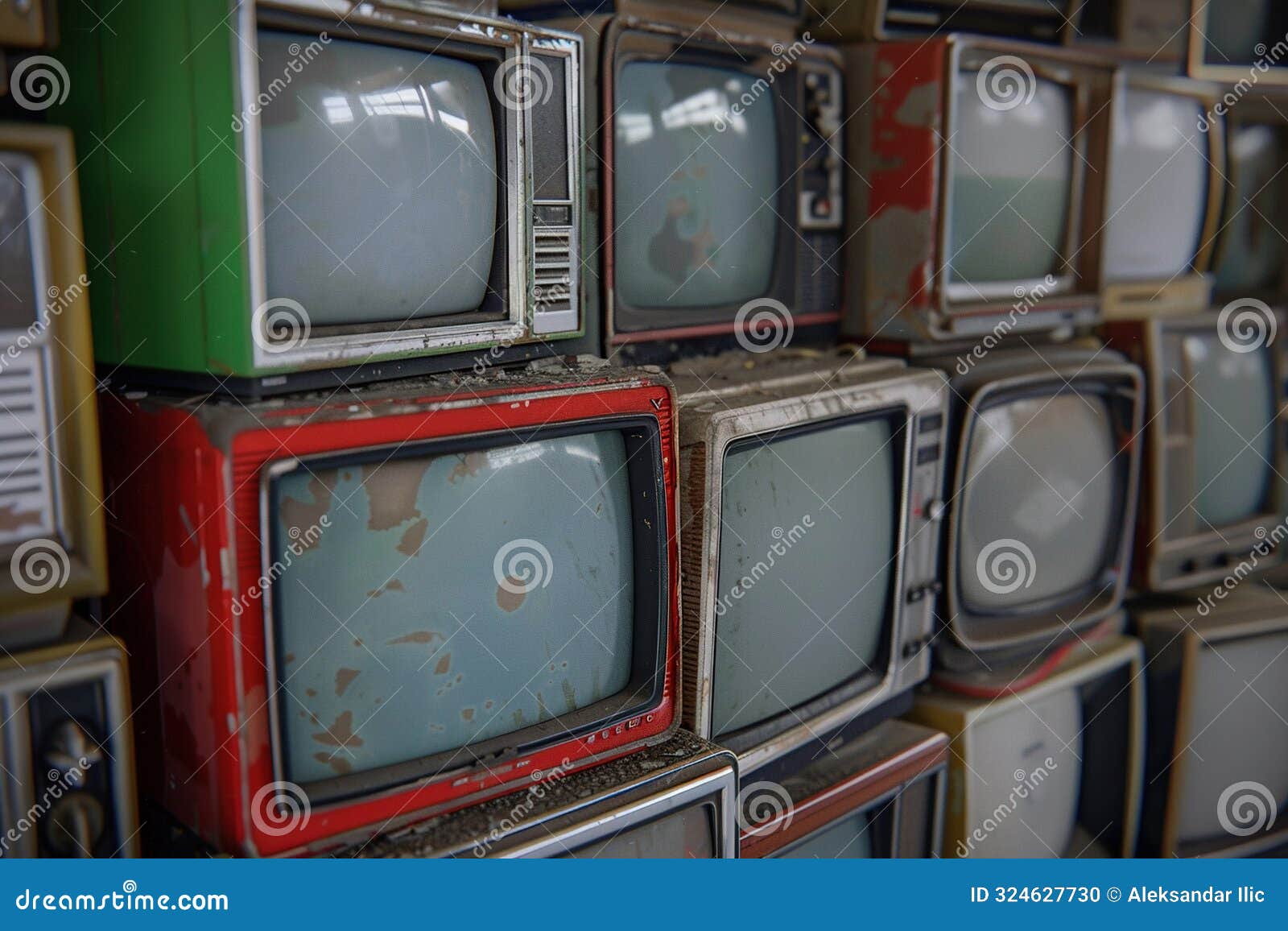 Collection of Old Vintage Retro Television Sets. Ai Generative Stock ...