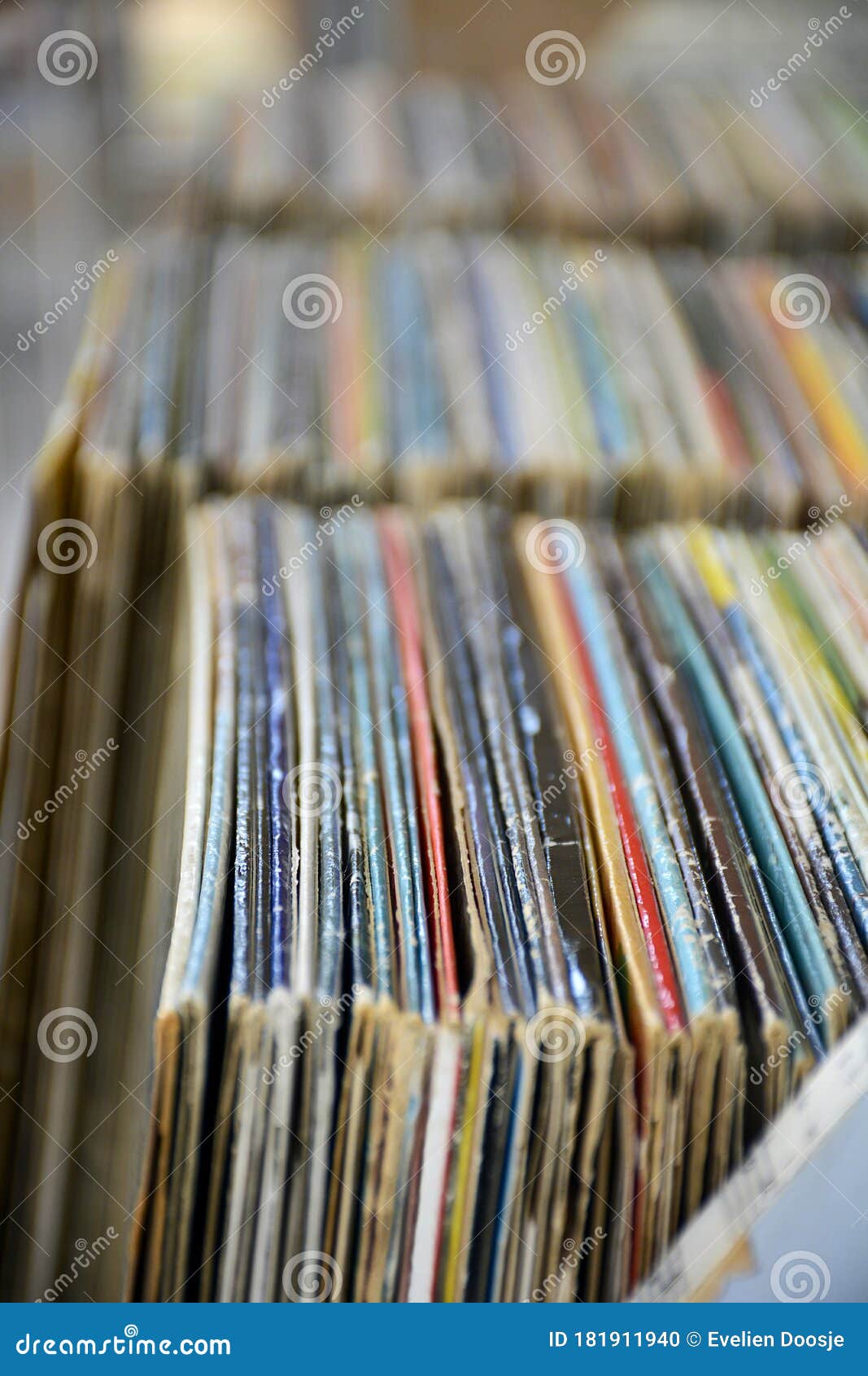 Collection of Old Vinyl Record Lps with Sleeves in Storage Shelf Stock ...