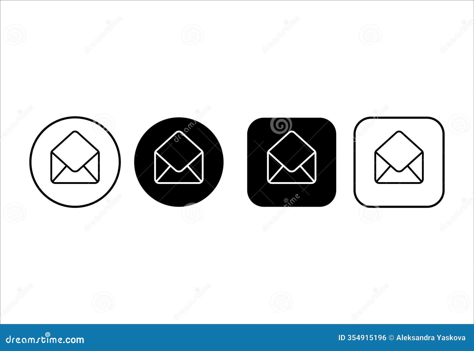 Collection of Open Mail Envelope Icons for Business or for Website ...