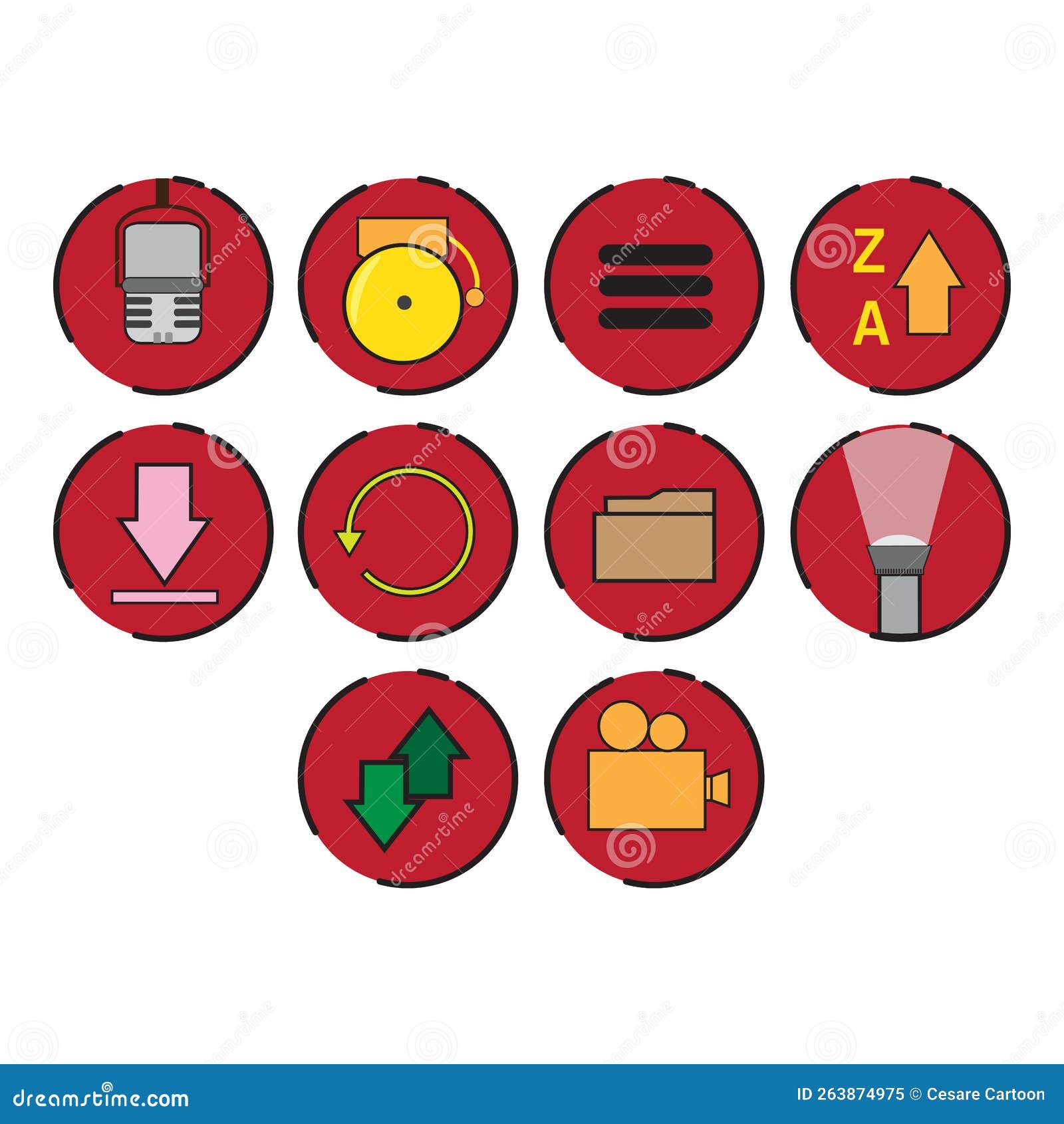 Optional icon set stock vector. Illustration of video - 263874975