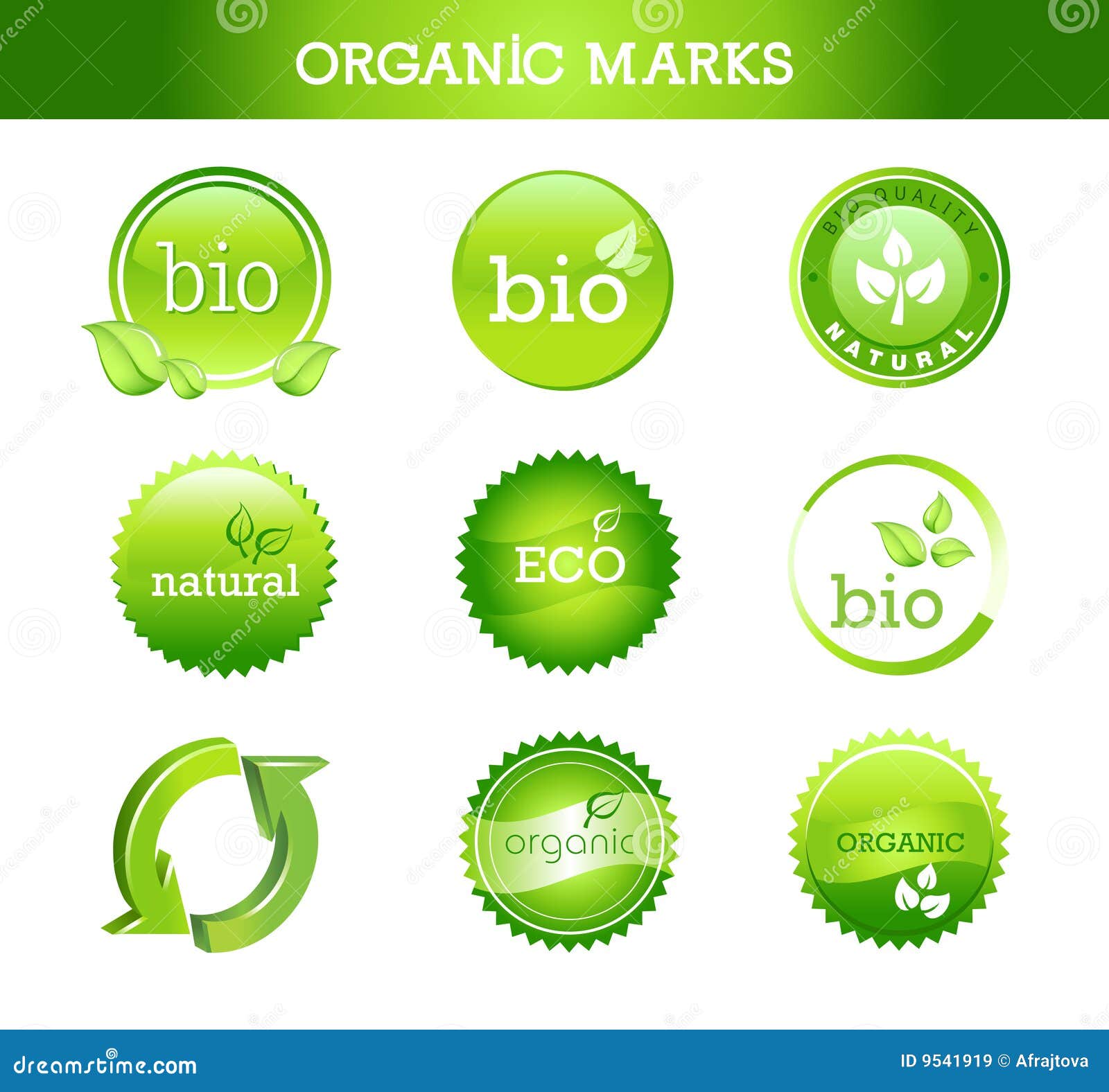 Collection of Organic Marks Stock Vector - Illustration of glossy ...
