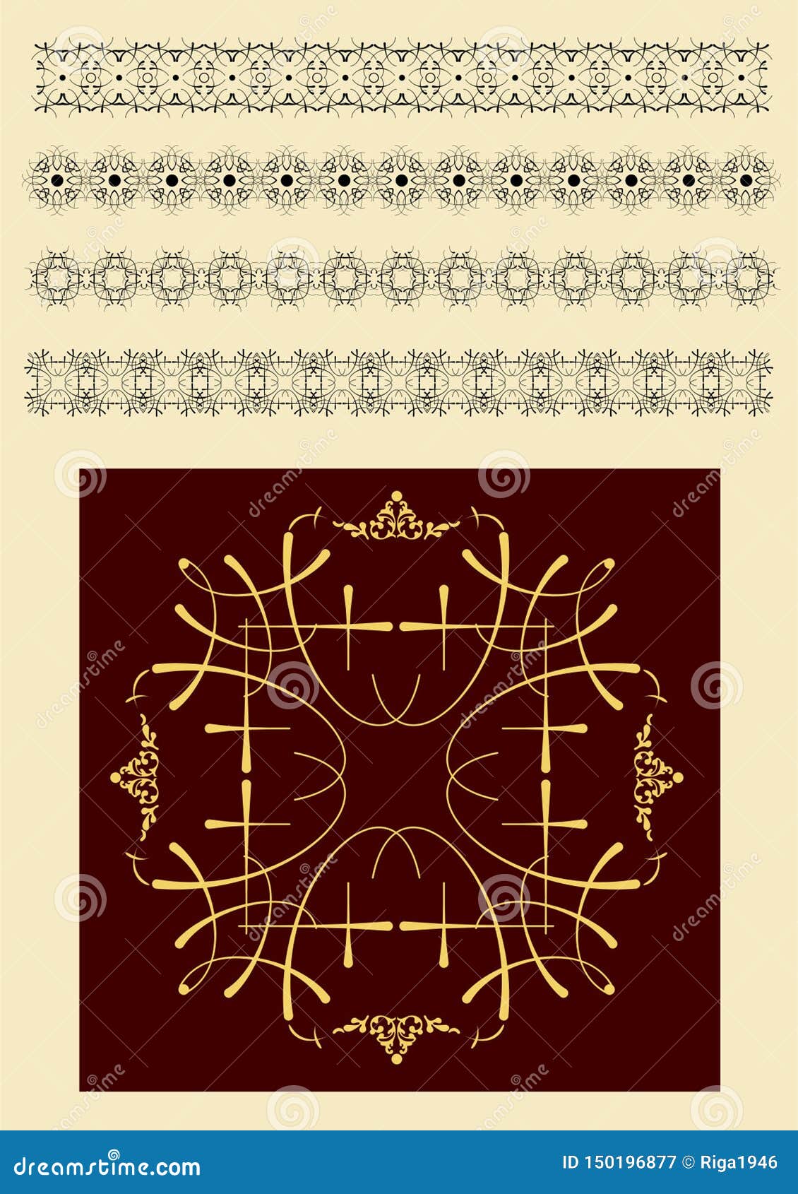 Collection of Ornamental Rule Lines in Different Design Styles Stock ...