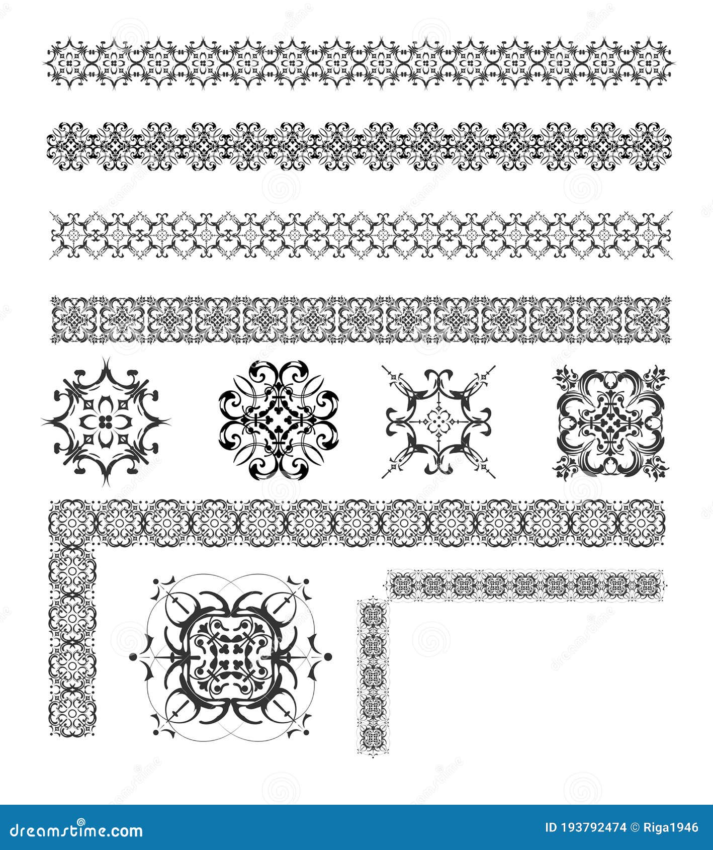 Collection of Ornamental Rule Lines in D Stock Vector - Illustration of ...