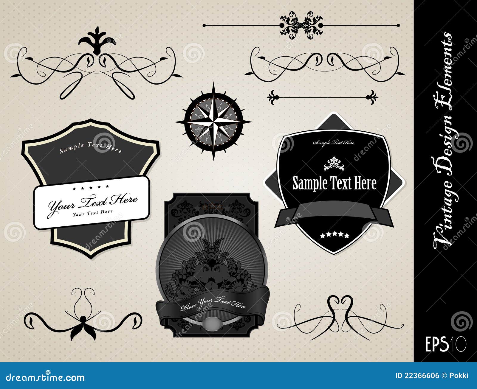 Collection of Ornate Labels Stock Vector - Illustration of element ...