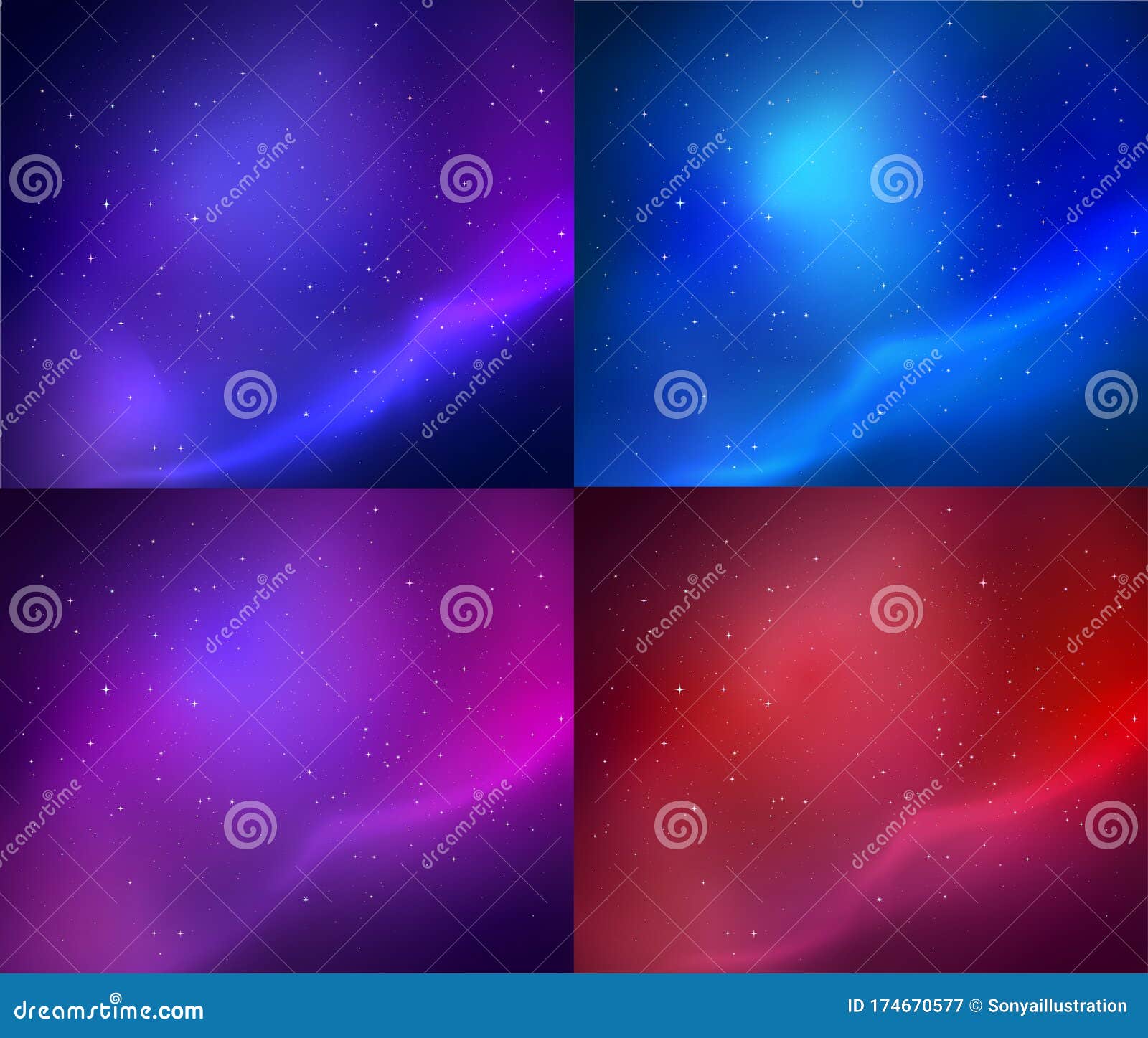 Collection of Outer Space Vector Backgrounds Stock Vector ...