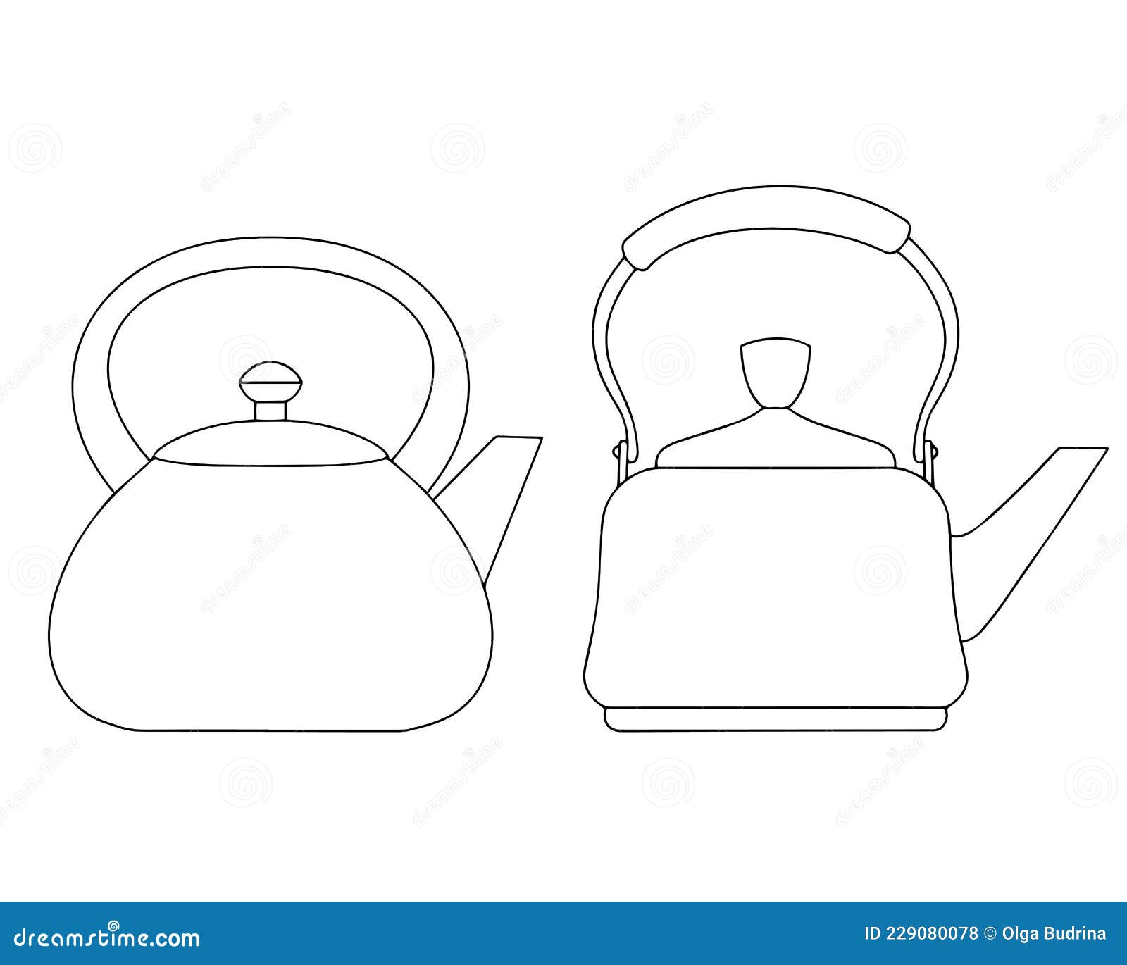 Collection of Outline Teapots. Design Element Stock Vector ...