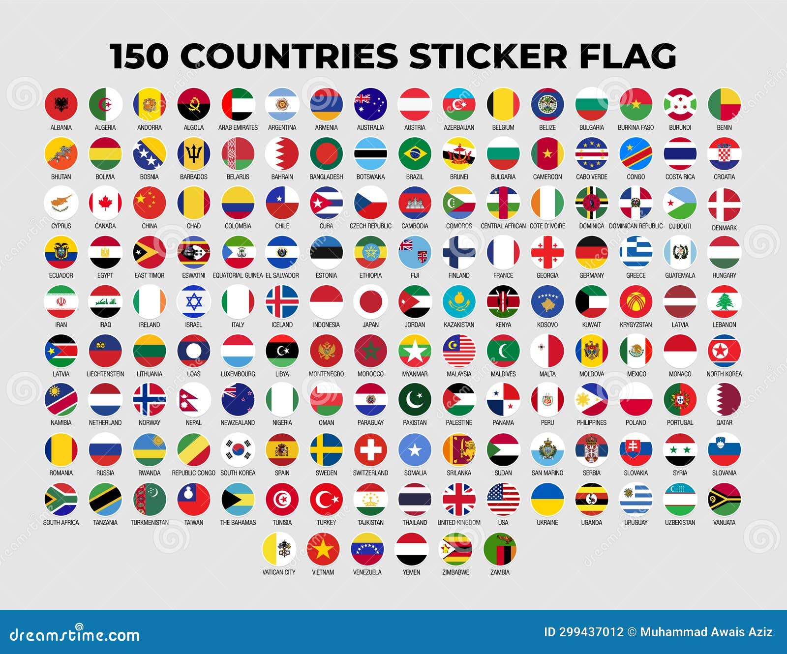 Collection Pack of Countries Flag Sticker Vector Design Template Stock ...