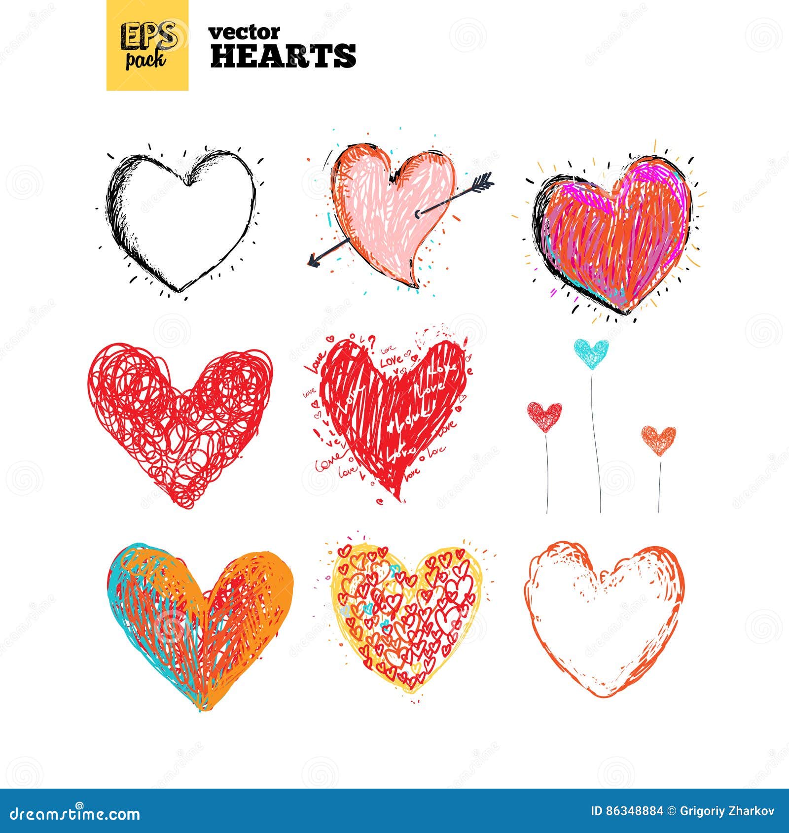 Collection pack of hearts stock illustration. Illustration of card ...