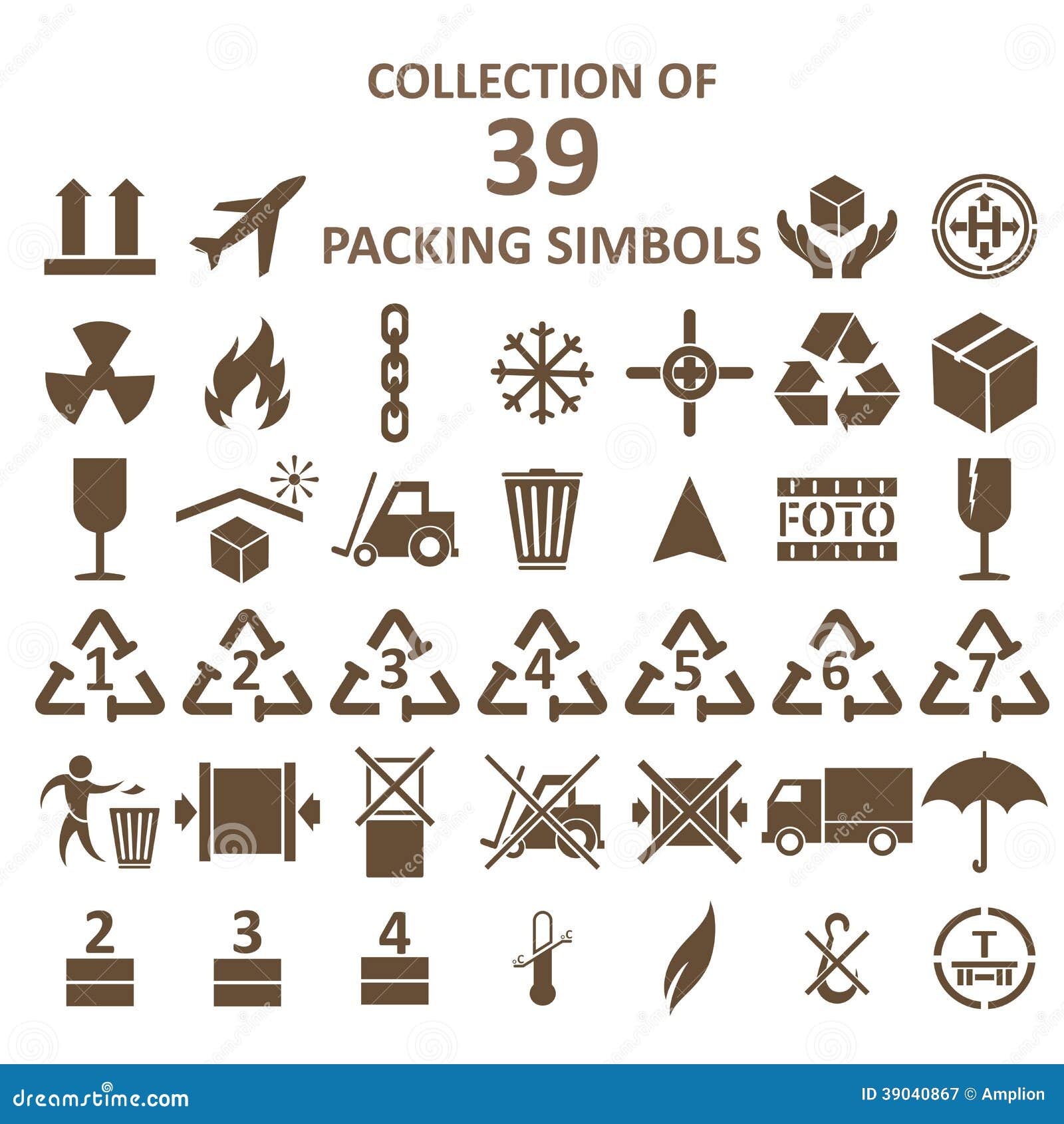 Collection of Packing Simbols Stock Vector - Illustration of container ...
