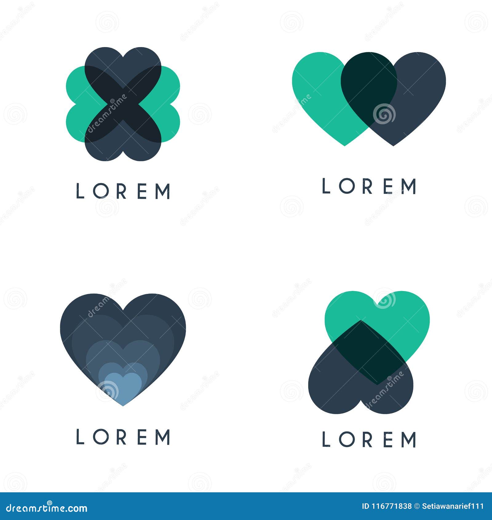 A Collection of 4 Packs of Heart Logos are All Intact and Mutually ...