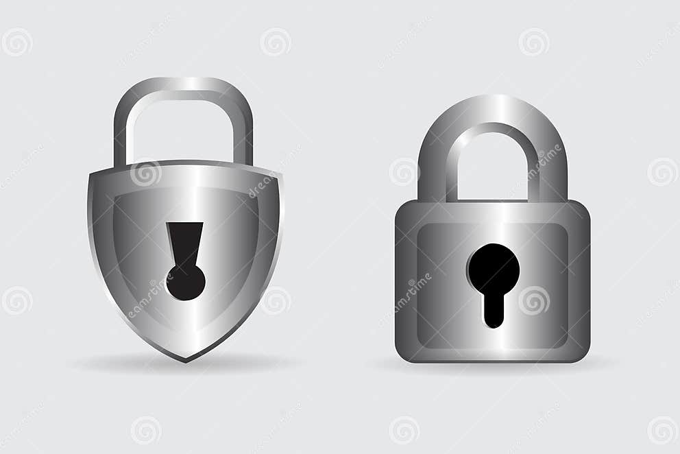 Collection of Padlock Vector Illustration Background. Realistic Padlock ...