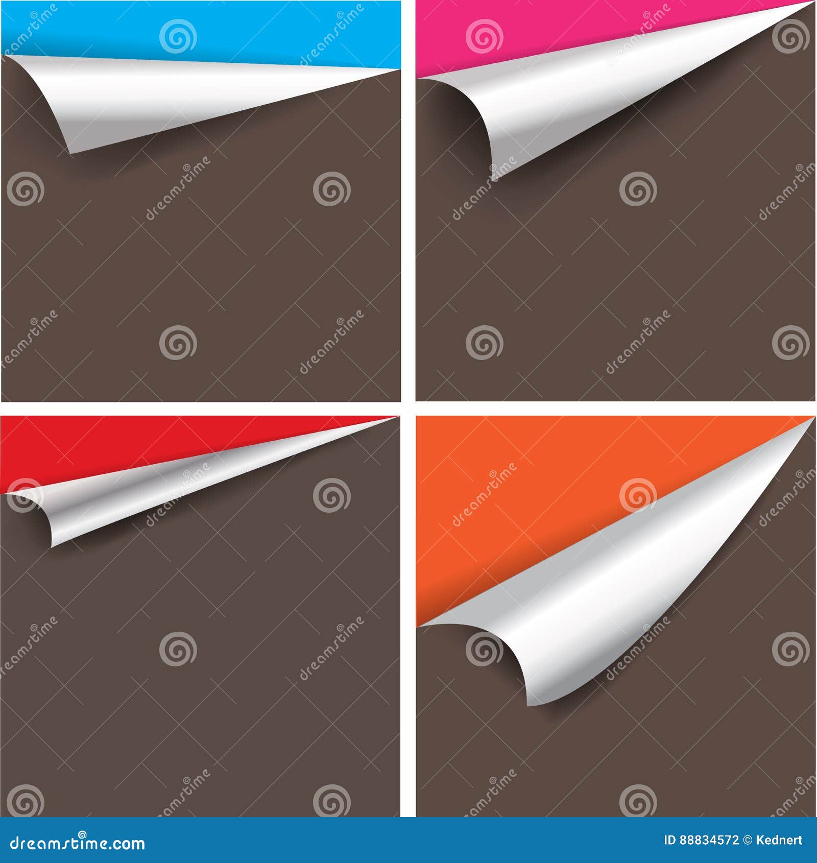 Collection of Pages Curl Corner Vector Stock Vector - Illustration of ...