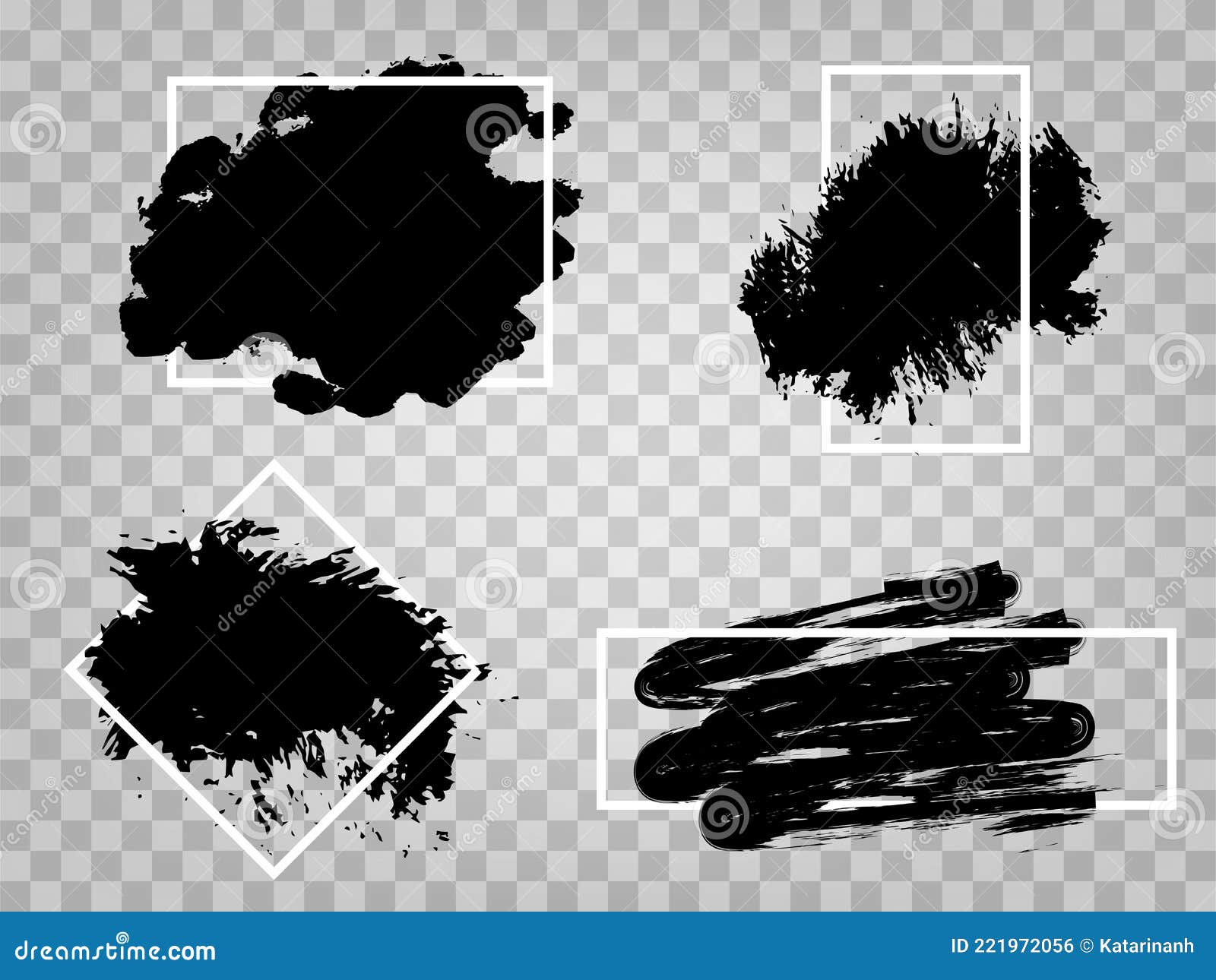 Collection Paint Compositions Grunge with Frame for Texting Boxes ...