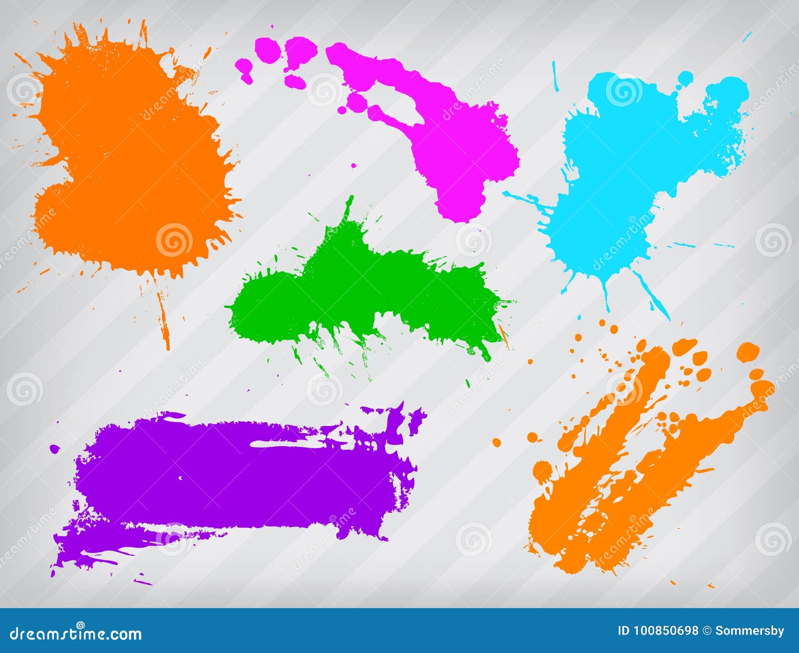 Collection of Paint Splash. Set of Brush Strokes. Stock Vector ...