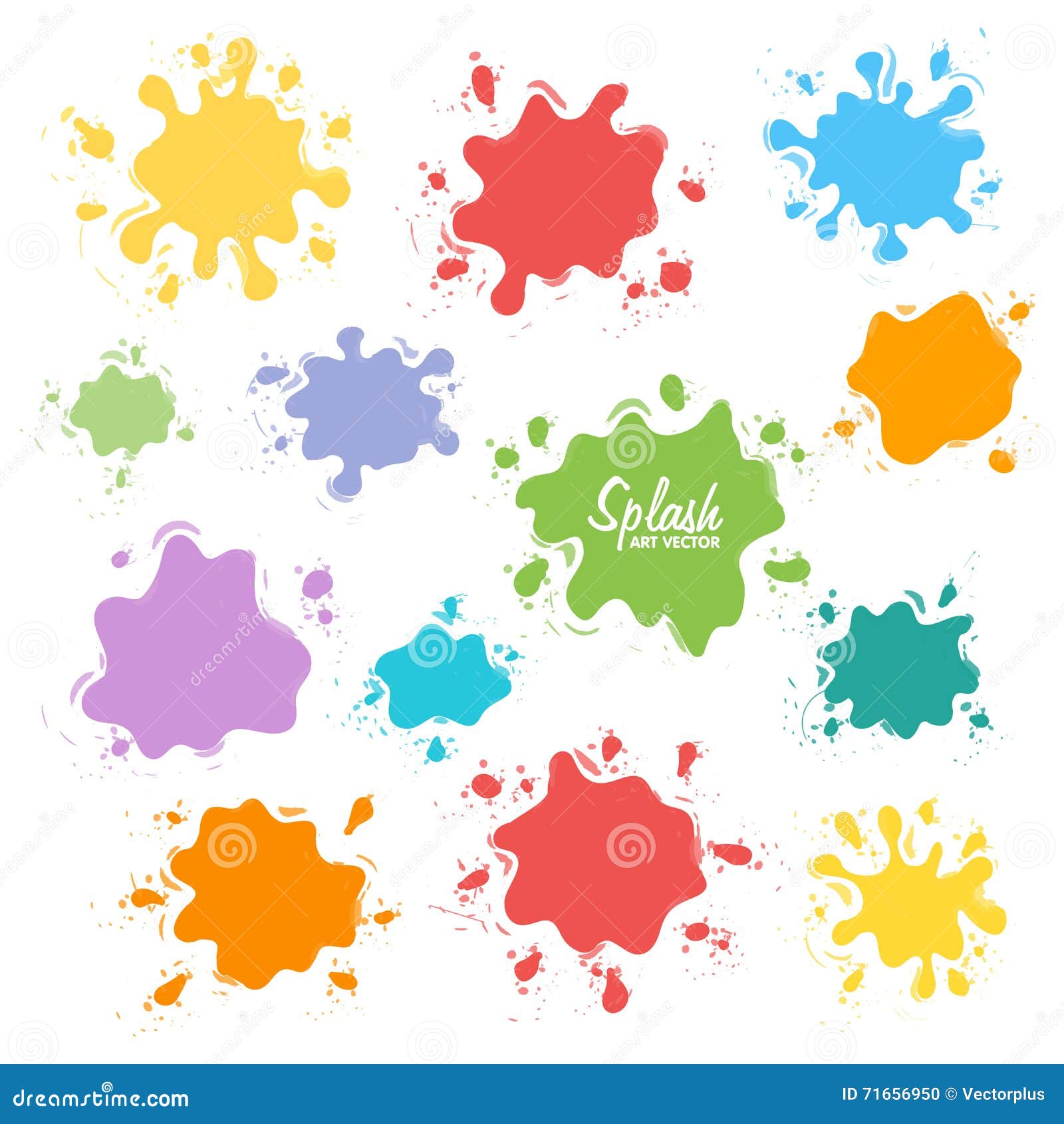 Collection of Paint Splash. Vector Set of Brush Strokes Stock Vector ...