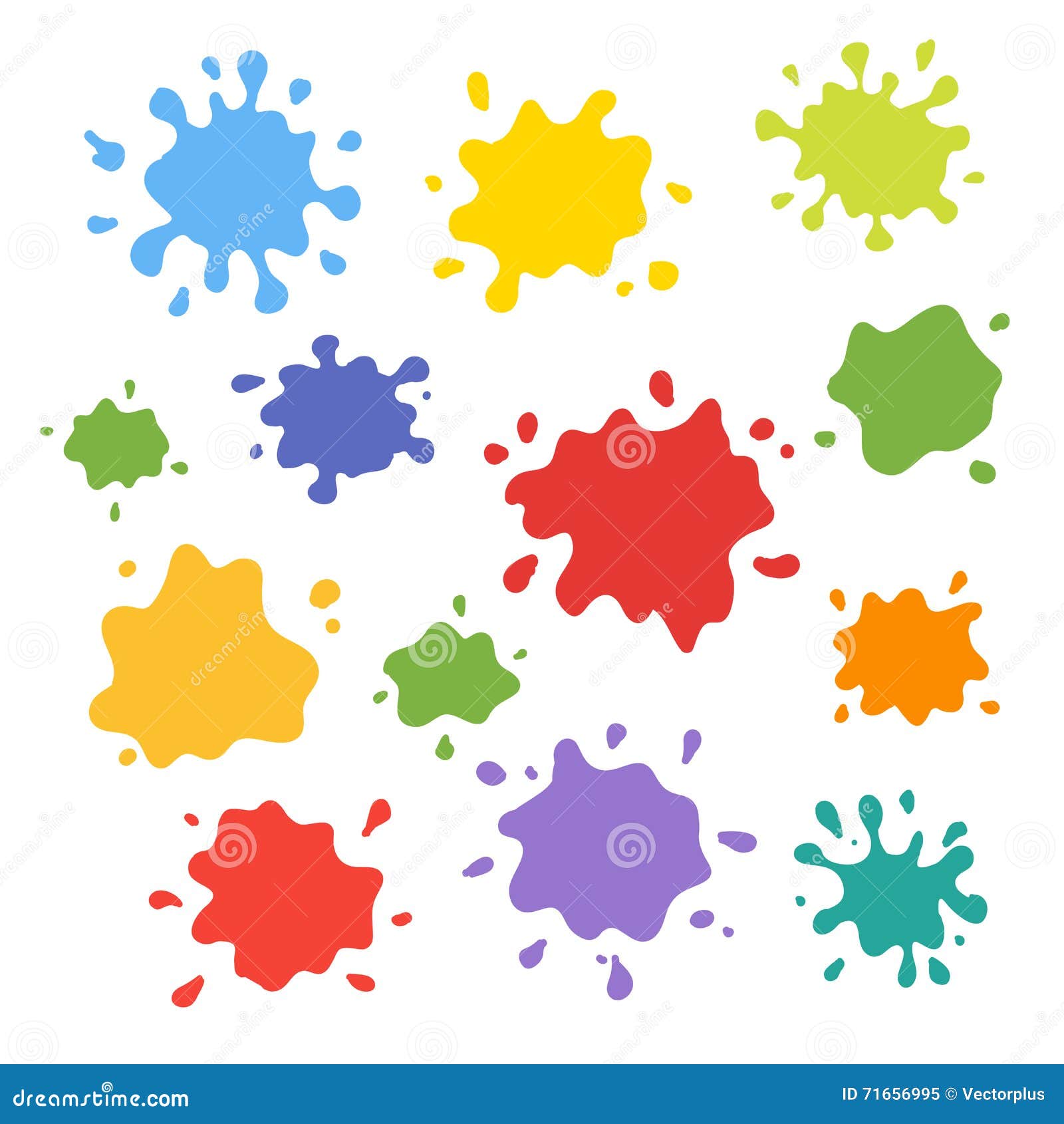 Collection of Paint Splash. Vector Set of Brush Strokes Stock Vector ...