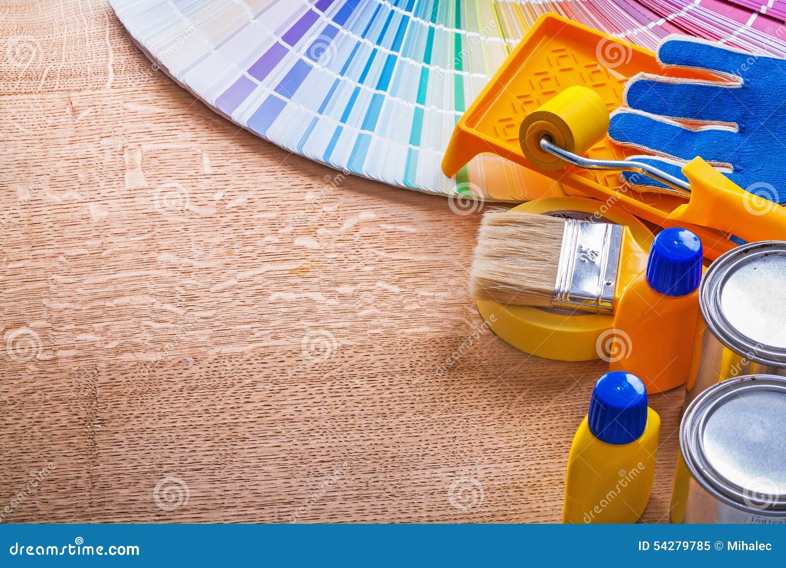 Collection of Paint Tools and Pantone Color Stock Image - Image of ...