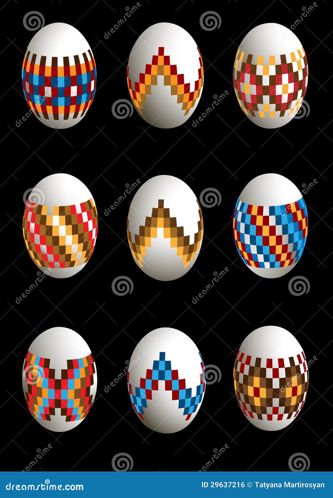 Collection of Painted Patterned Easter Eggs Stock Illustration ...