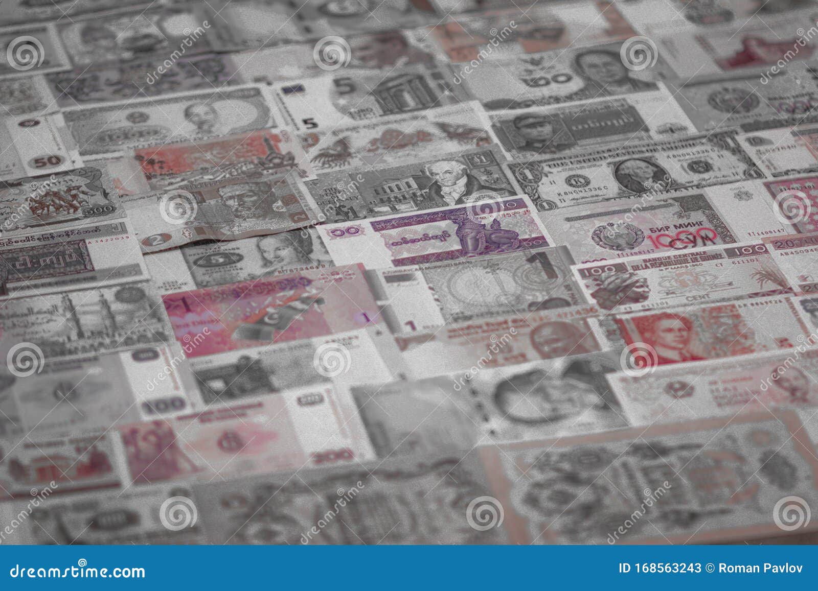 Paper Banknotes from Different Countries of the World Stock Image ...