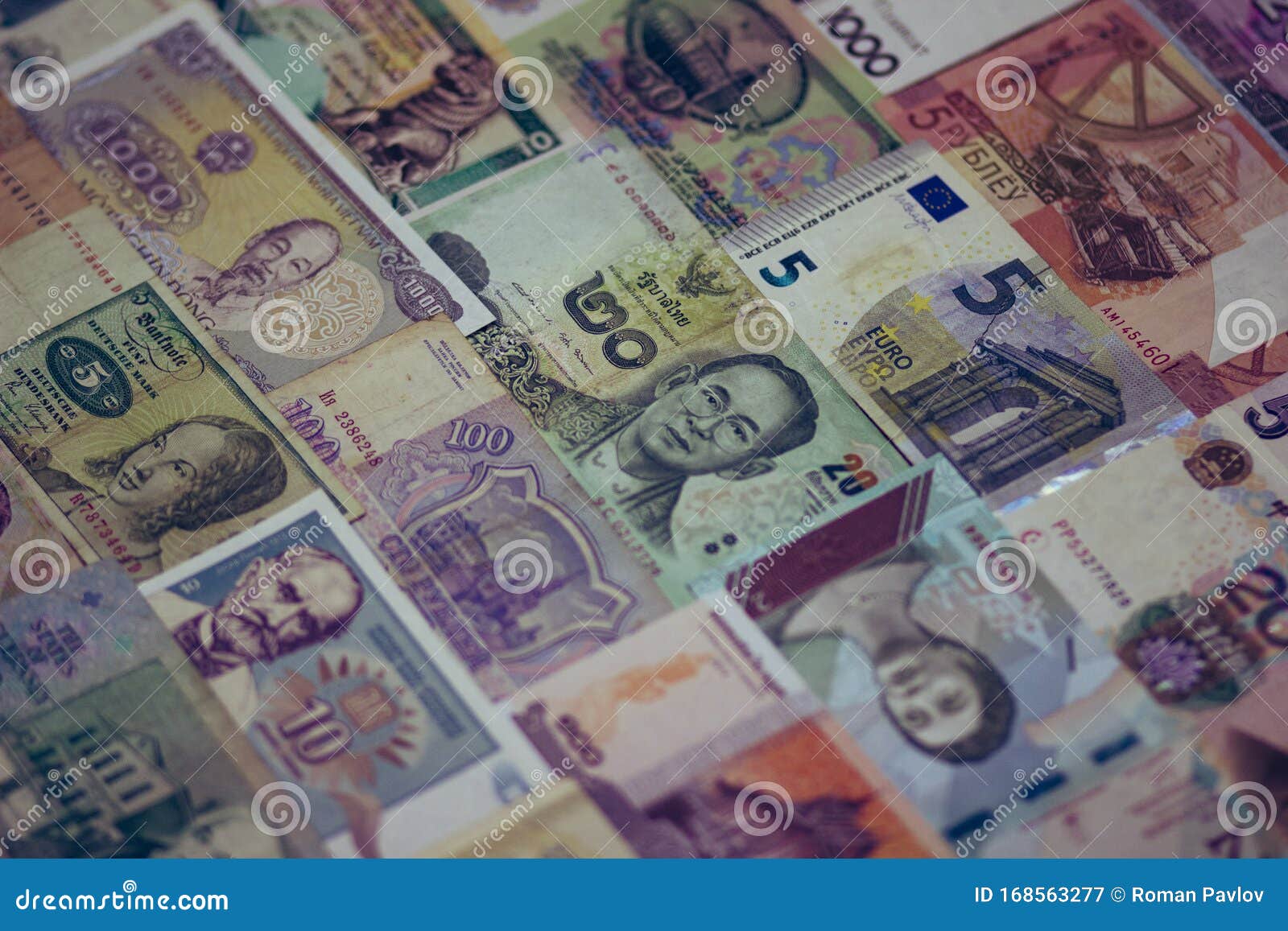 Paper Banknotes from Different Countries of the World Stock Image ...