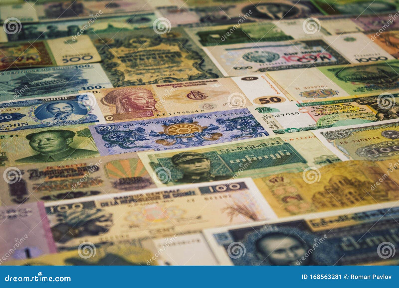 Paper Banknotes from Different Countries of the World Stock Image ...