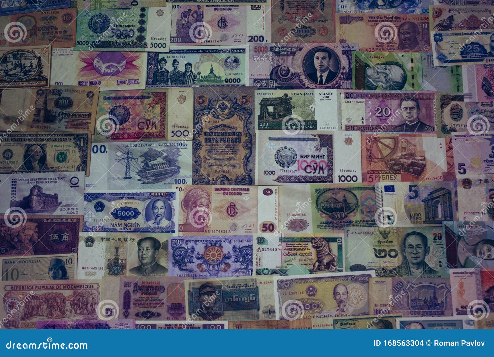 Paper Banknotes from Different Countries of the World Stock Photo ...