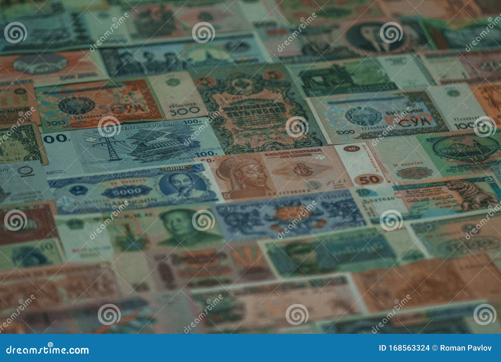 Paper Banknotes from Different Countries of the World Stock Photo ...
