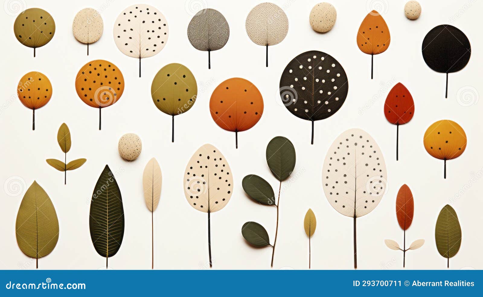 A Collection of Paper Cut Out Leaves on a White Background Stock ...