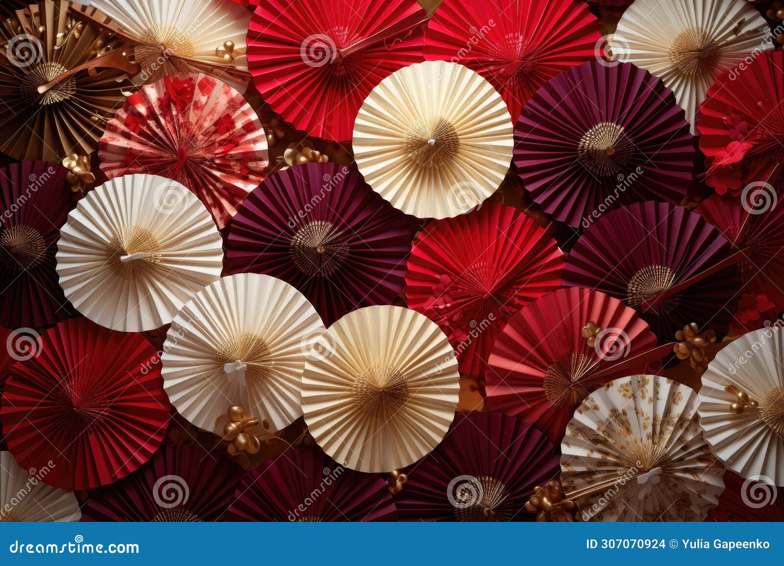 A Collection of Paper Fans Arranged in a Pattern Stock Photo - Image of ...