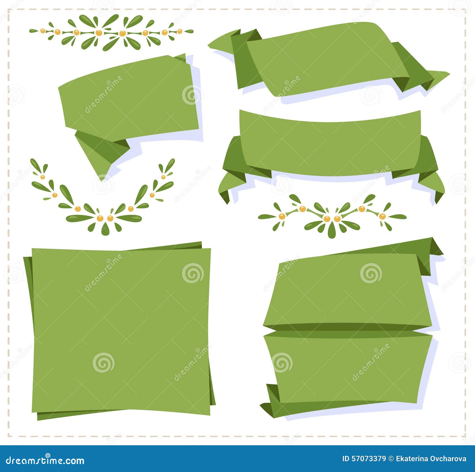 Collection Paper Origami Banner Stock Vector - Illustration of element ...