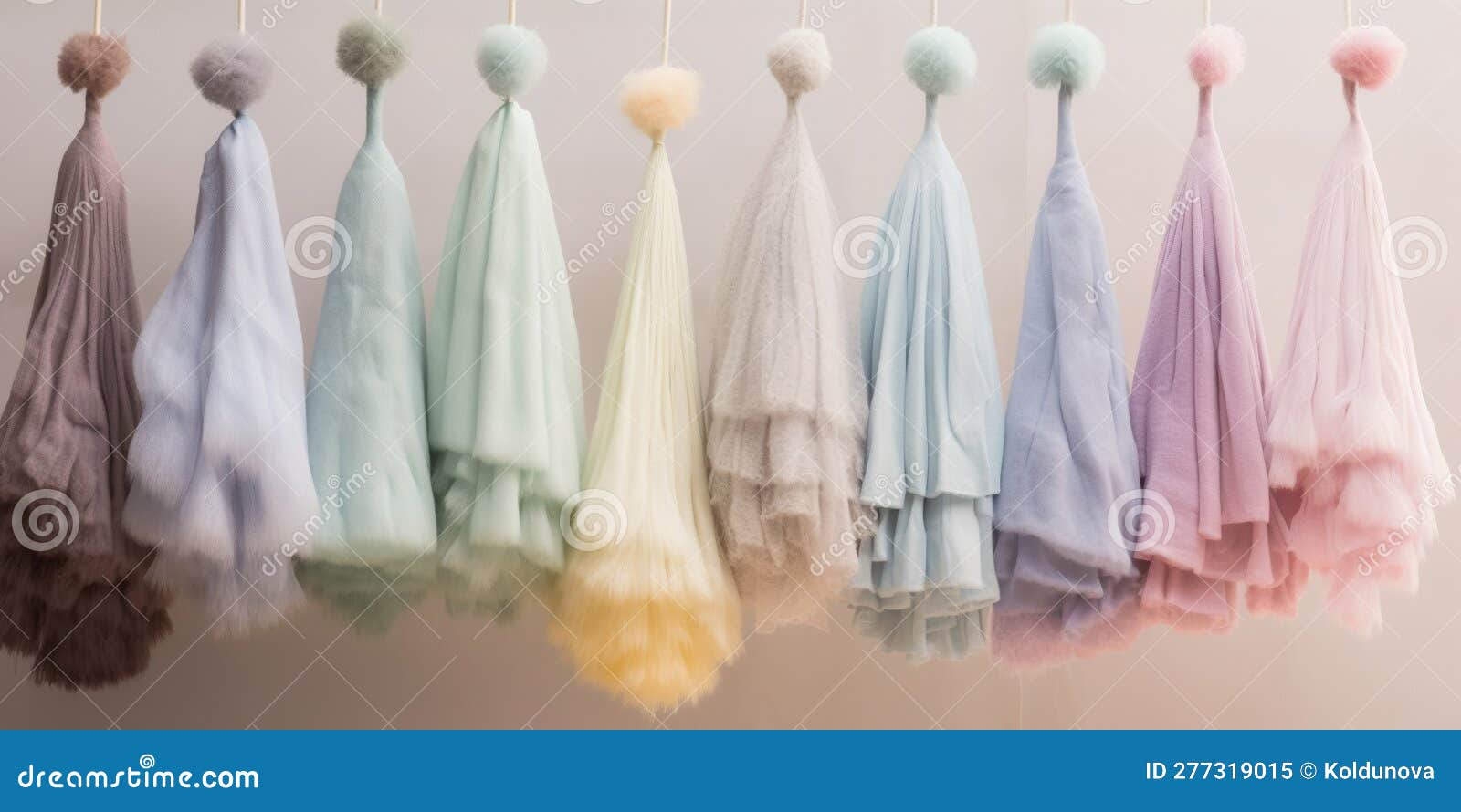 Collection of Pastel Colored Dusters Hanging in a Row Transforms Act of ...