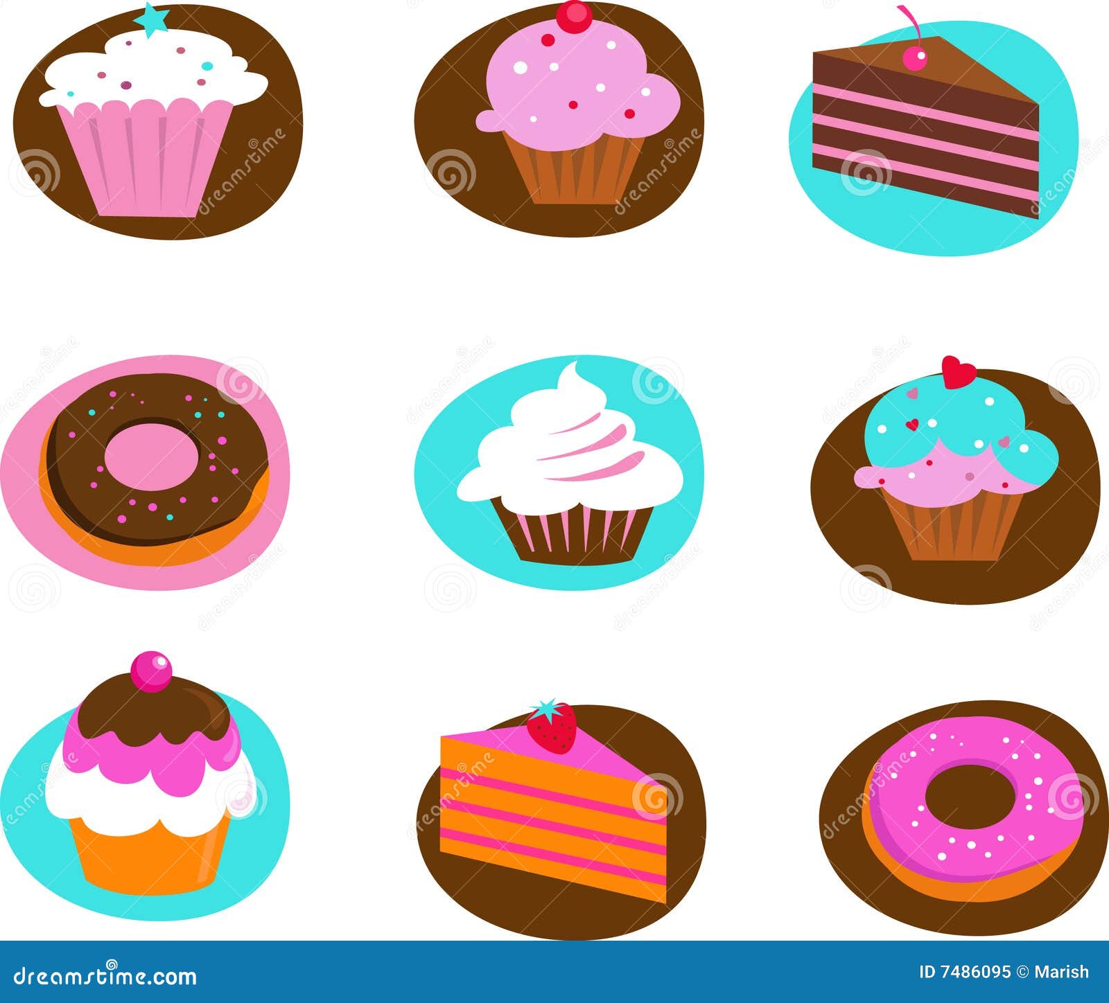 Collection of pastry icons stock vector. Illustration of collection ...