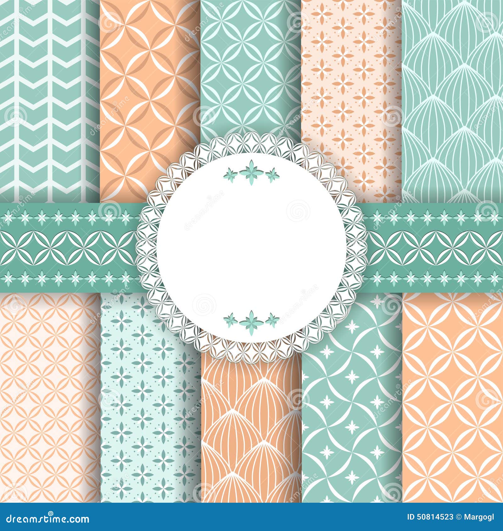 Collection Pattern for Scrapbook. Stock Vector - Illustration of floral ...