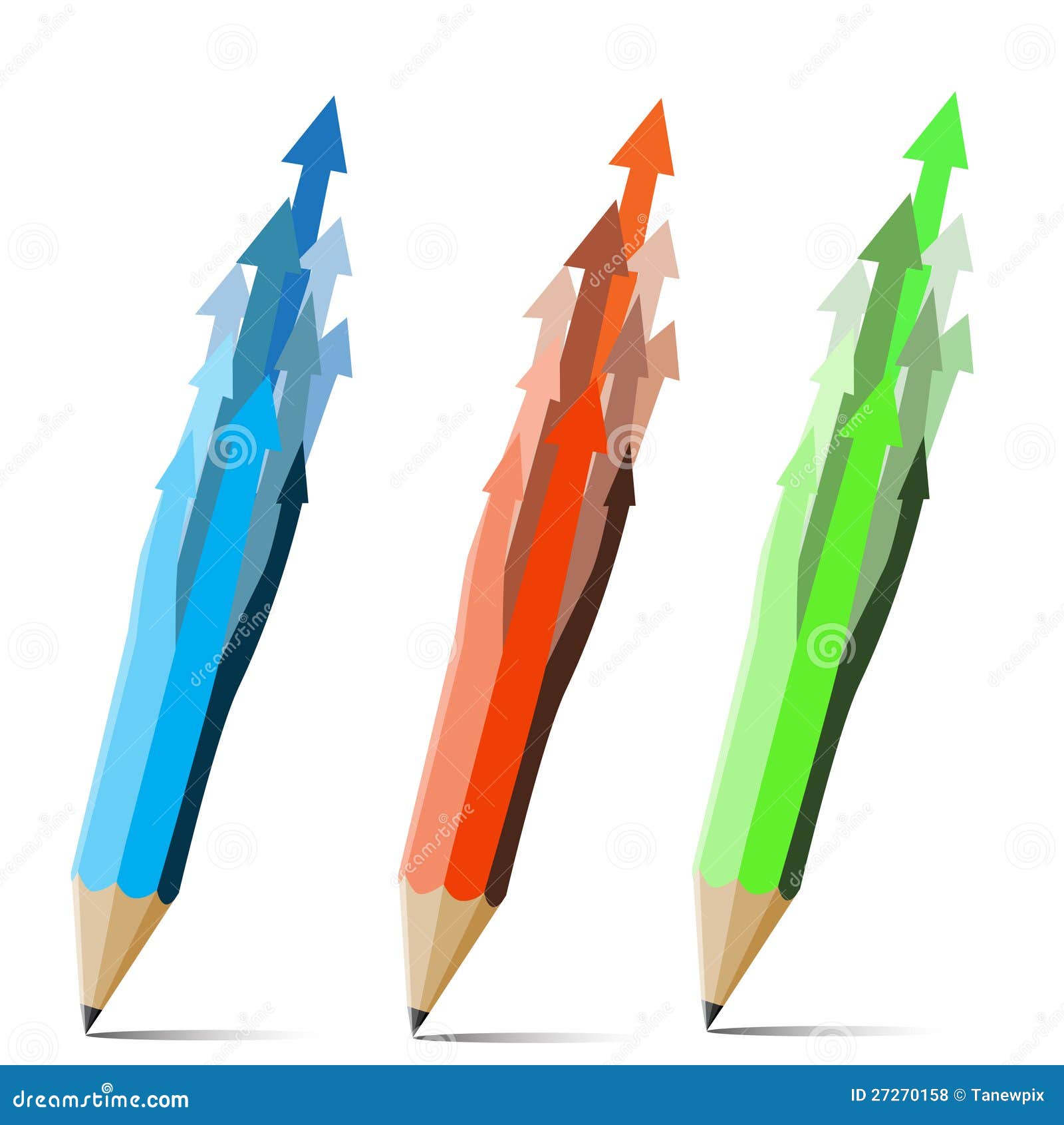 Collection pencils arrows. stock vector. Illustration of drawn - 27270158