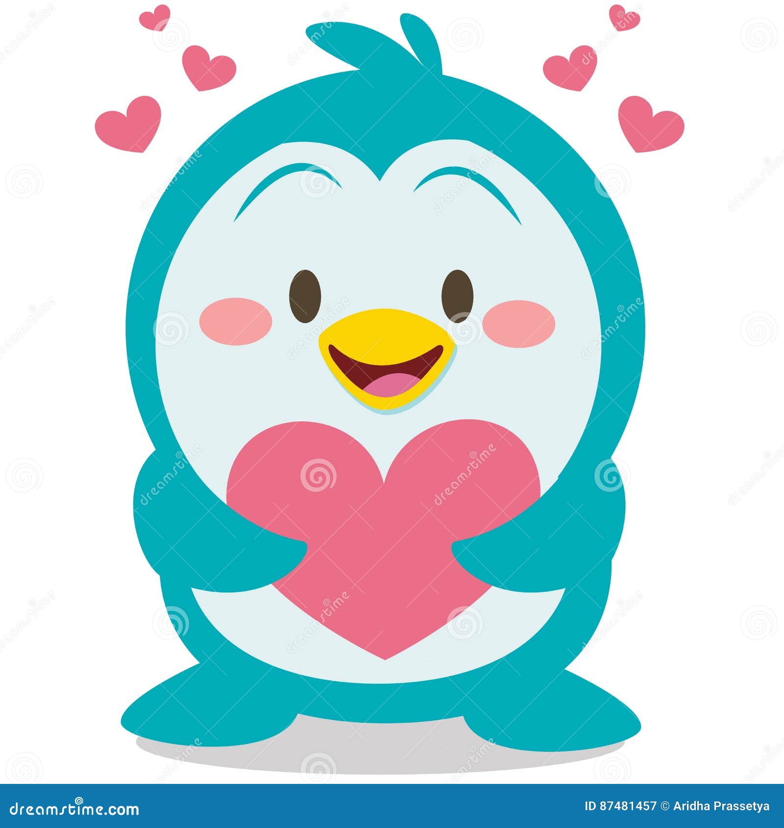 Collection of Penguin with Heart Stock Vector - Illustration of ...