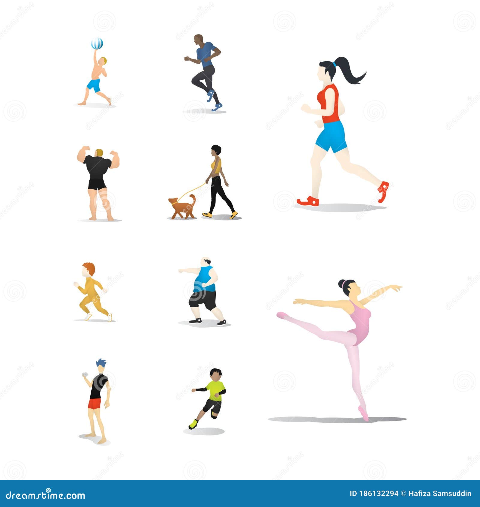 Collection of People and Activities. Vector Illustration Decorative ...