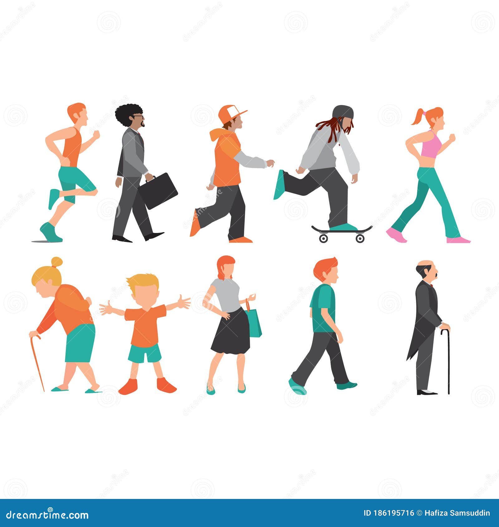 Collection of People and Activities. Vector Illustration Decorative ...