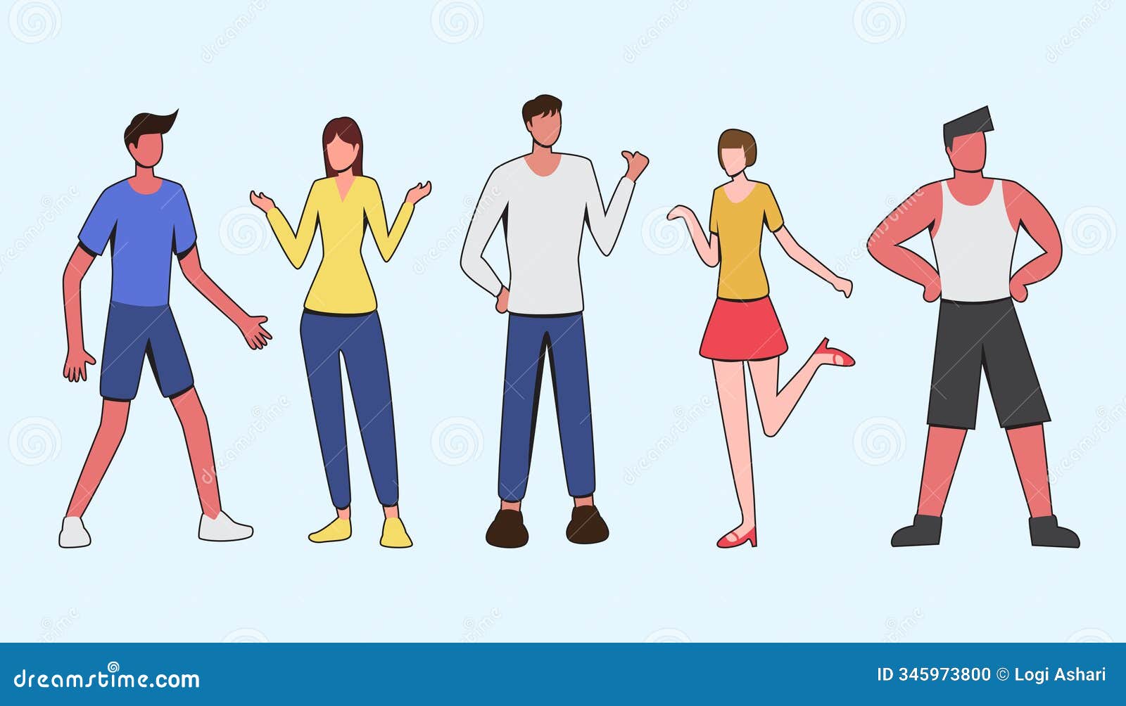Collection People Normal Pose Illustration Stock Illustration ...