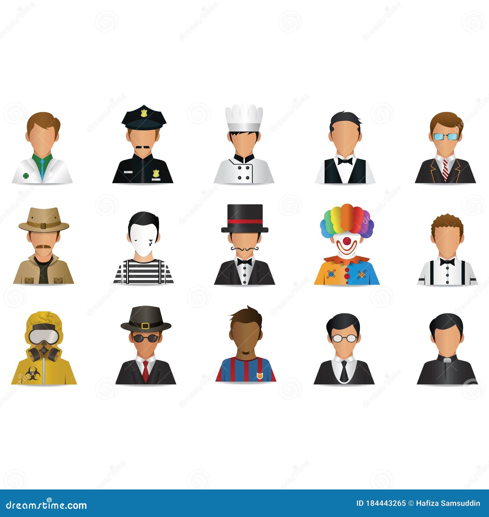 Collection of People and Occupation. Vector Illustration Decorative ...