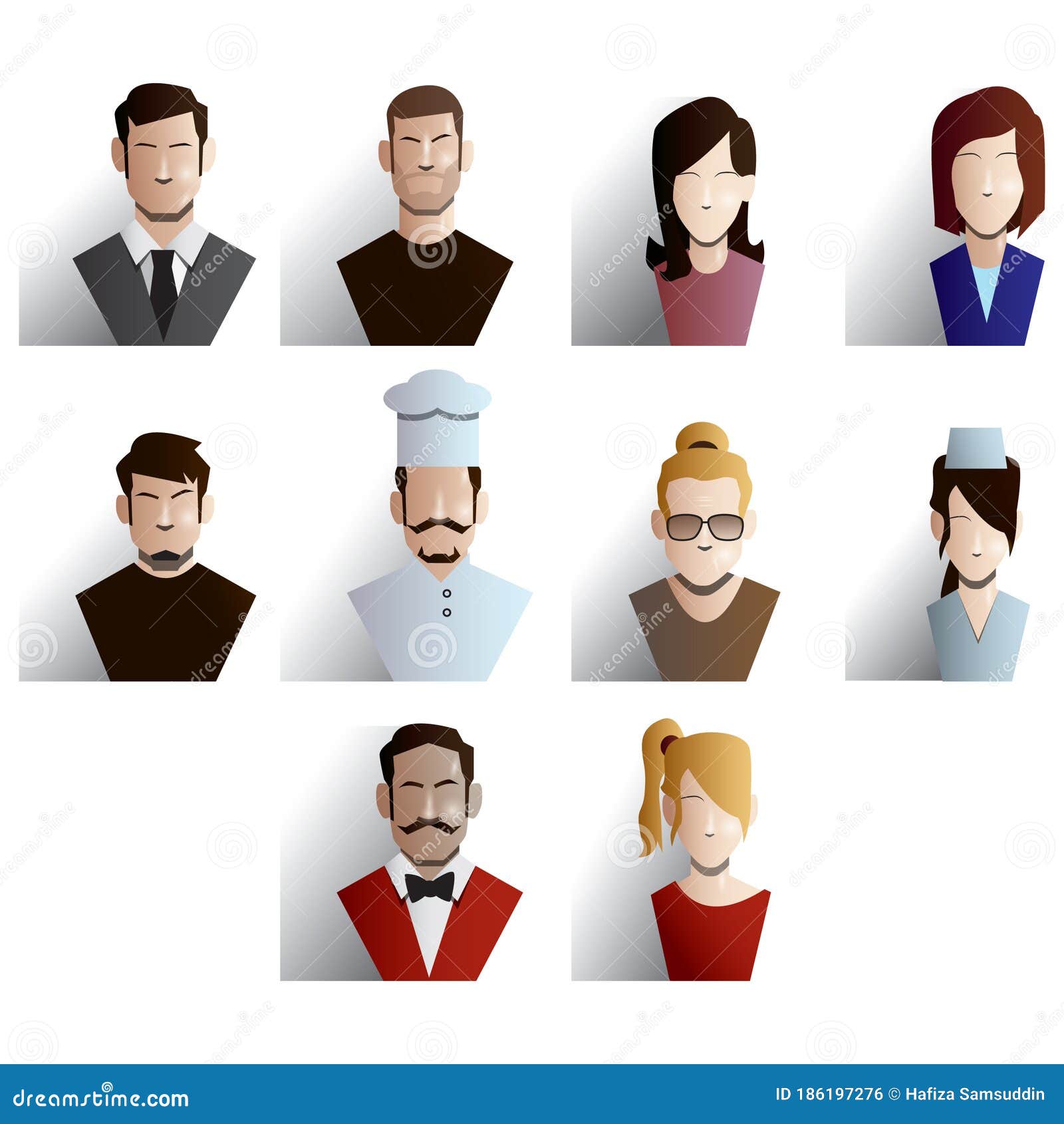Collection of People and Occupation. Vector Illustration Decorative ...