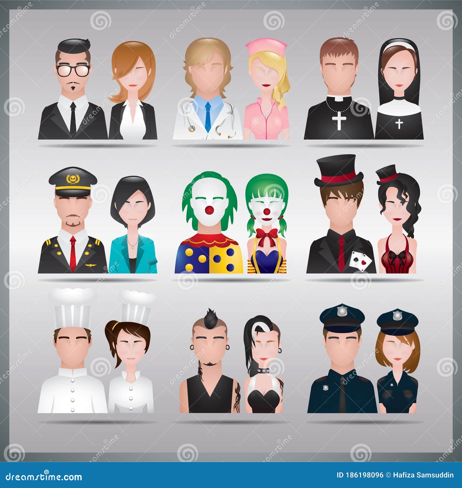 Collection of People and Occupation. Vector Illustration Decorative ...